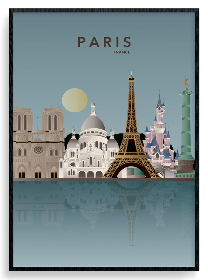 Paris Skyline Plakat